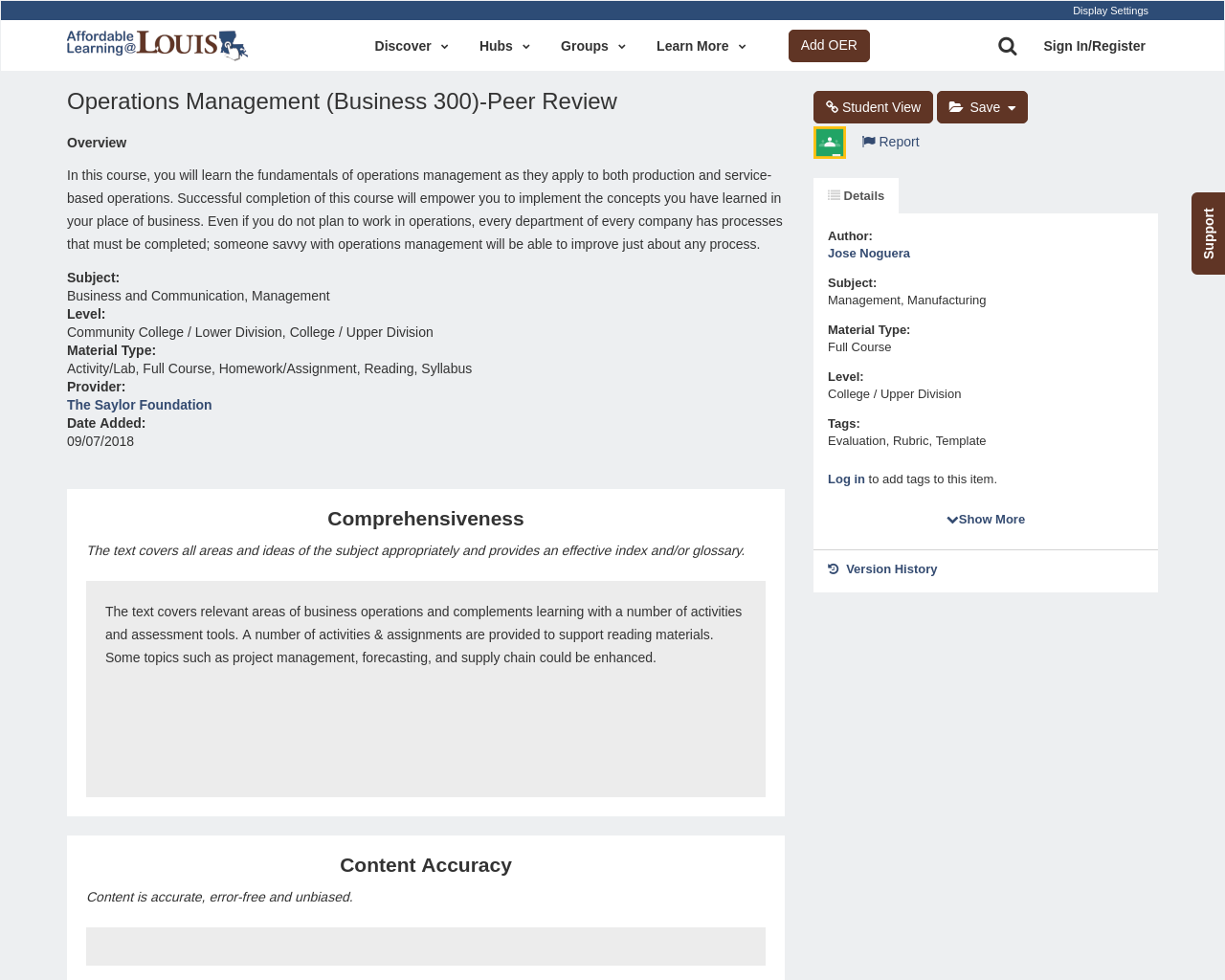Operations Management (Business 300)-Peer Review | OER Repository ...