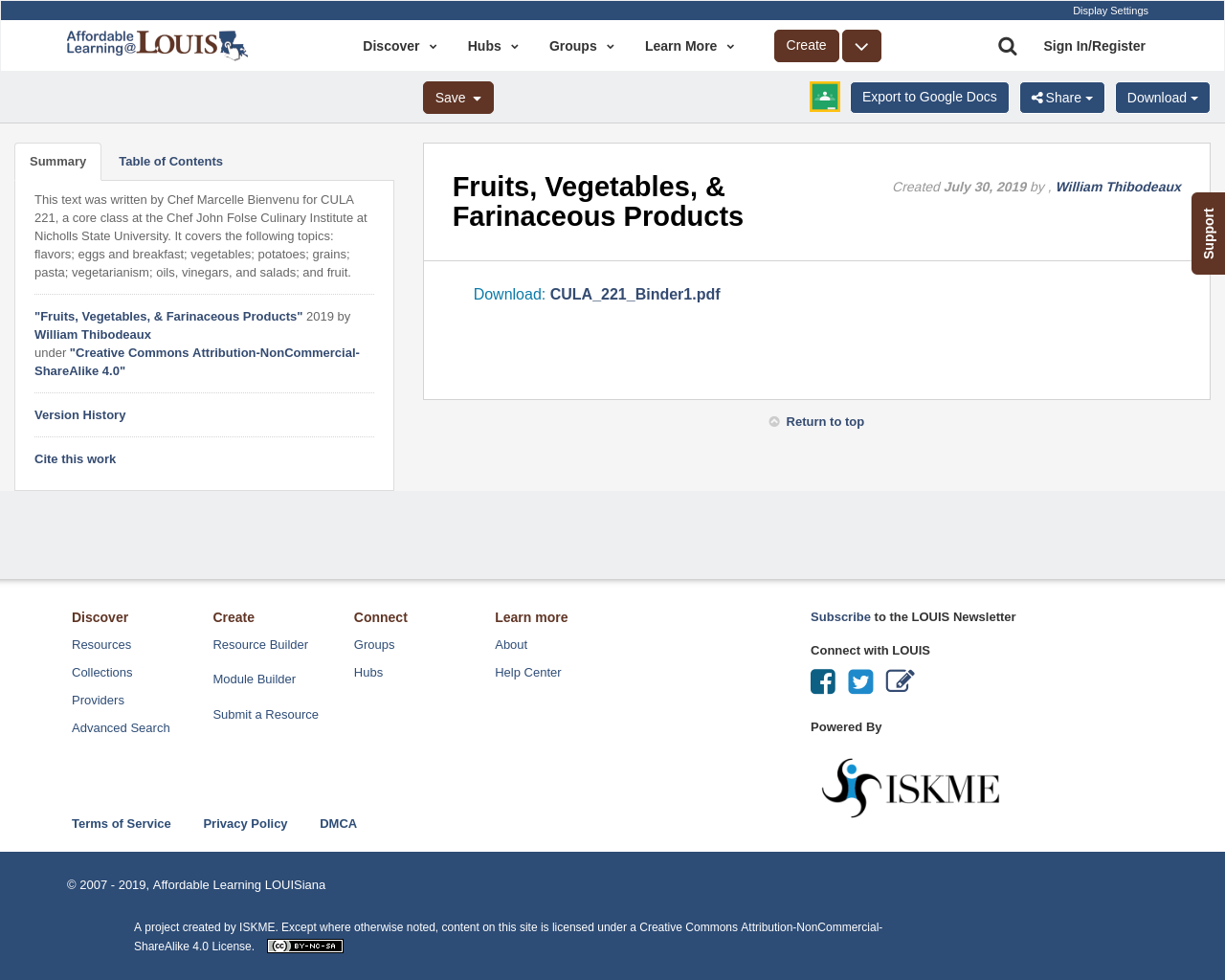 Fruits, Vegetables, & Farinaceous Products | OER Repository ...